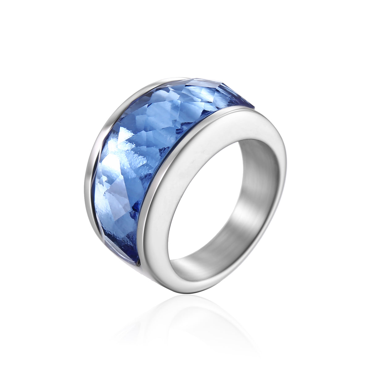 Glass stone Stainless Steel Ring – SUNKING JEWELLERY